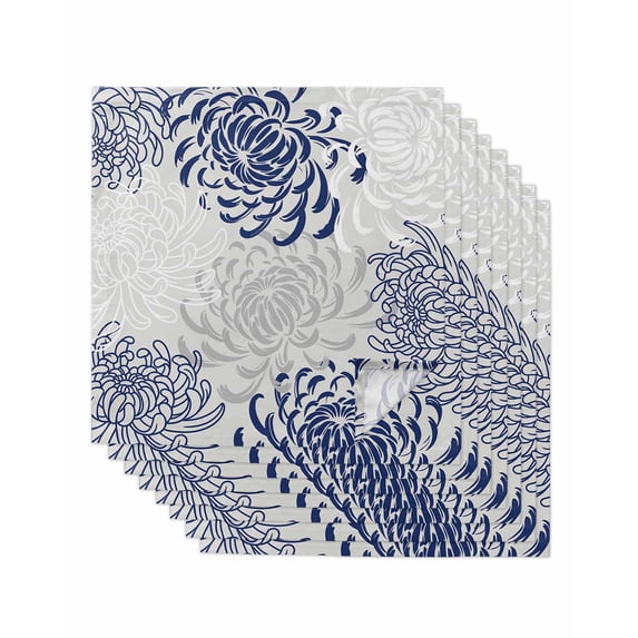 Blue White Cloth Napkins Set of 8 Reusable Dinner Napkins, Abstract ...