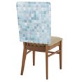 White Blue Color Block Chair Back Covers Set of 4 Summer Watercolor ...