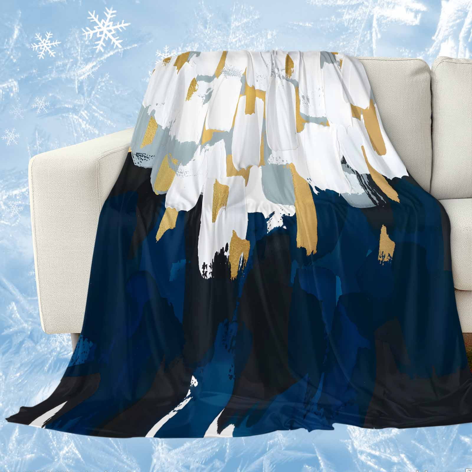Blue White Cooling Blanket,Lightweight Breathable Summer Throw Blanket ...