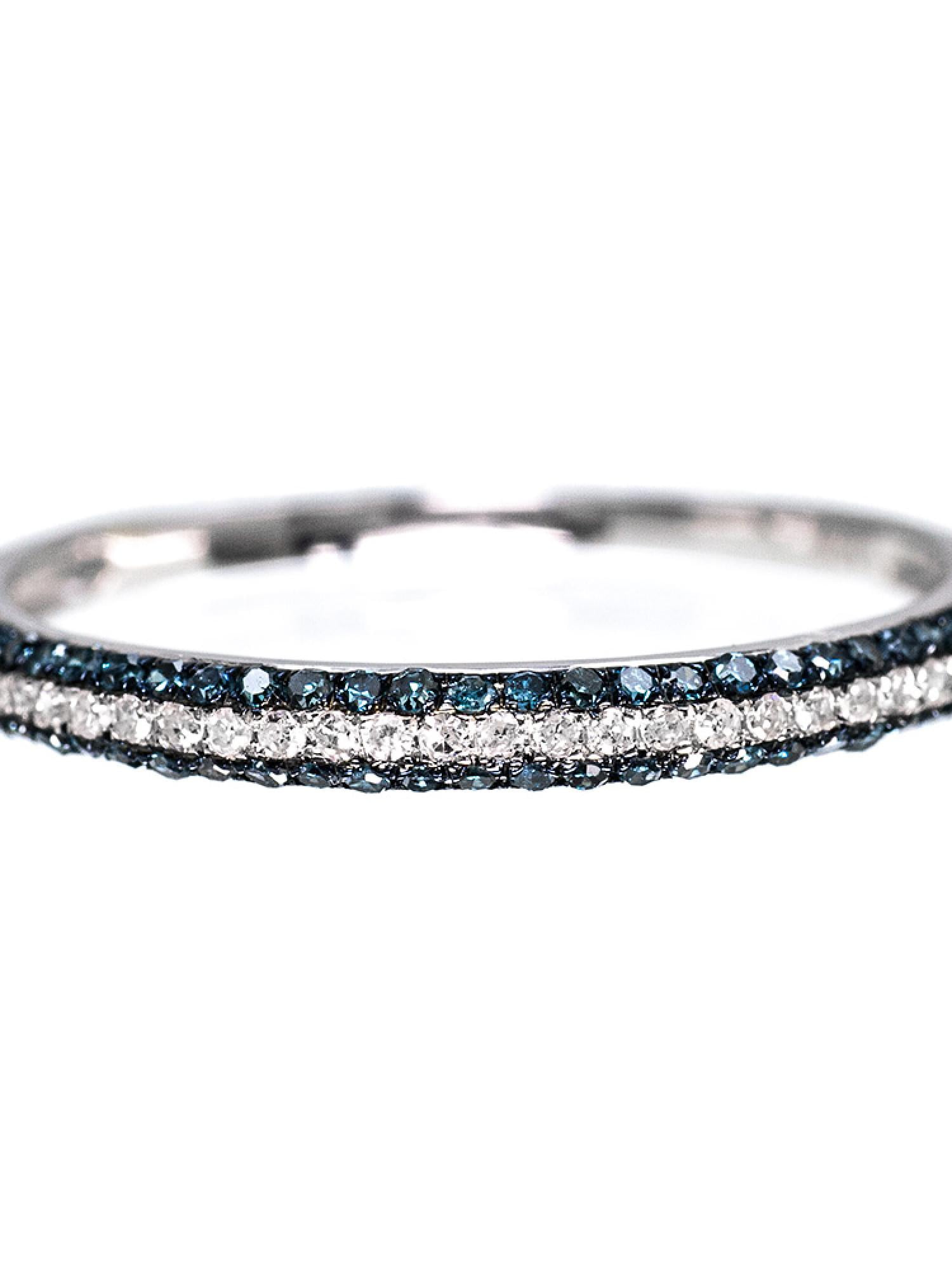 Blue/White Diamond 2mm Fashion Band (0.25 ct) - Walmart.com