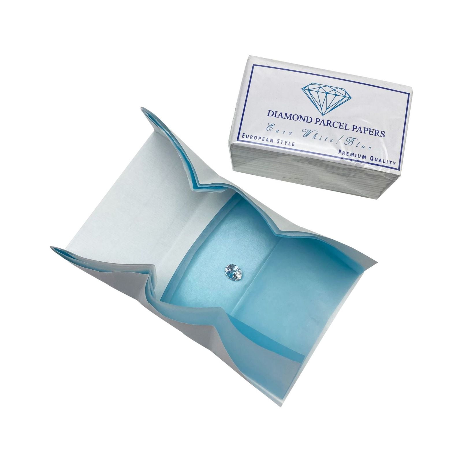 Blue & White Diamond Parcel Papers Shiny Inner Layers, Textured Outer ...