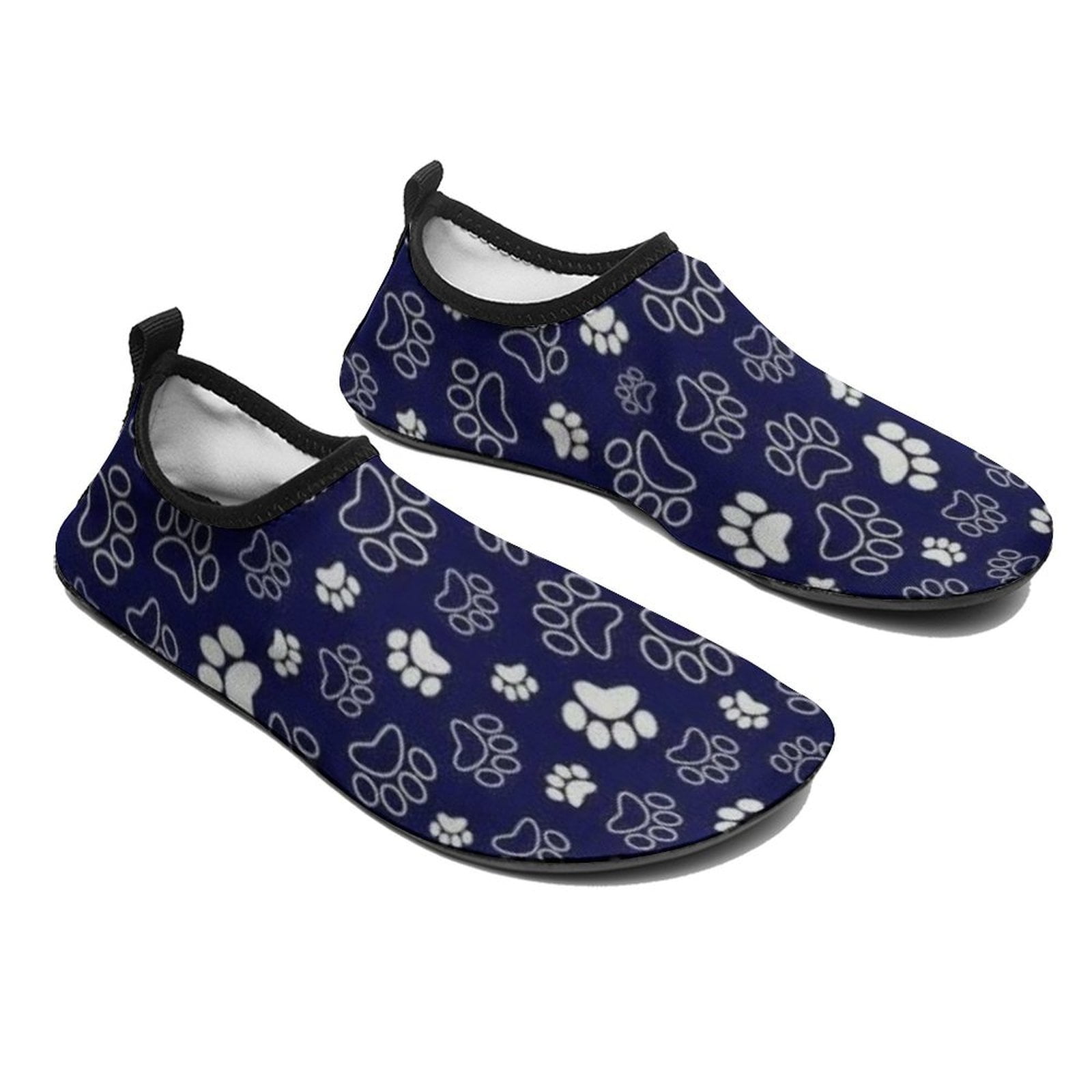 Blue And White Dog Paws on Dark Blue Background Water Shoes Beach Slip ...