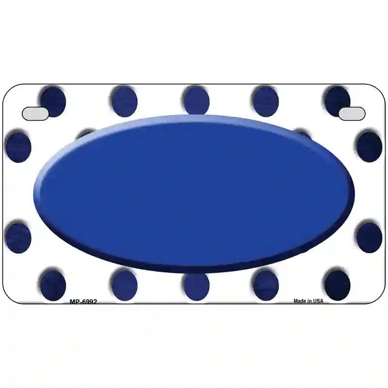 Blue White Dots Oval Oil Rubbed Metal Novelty License Plate 7" x 4 ...