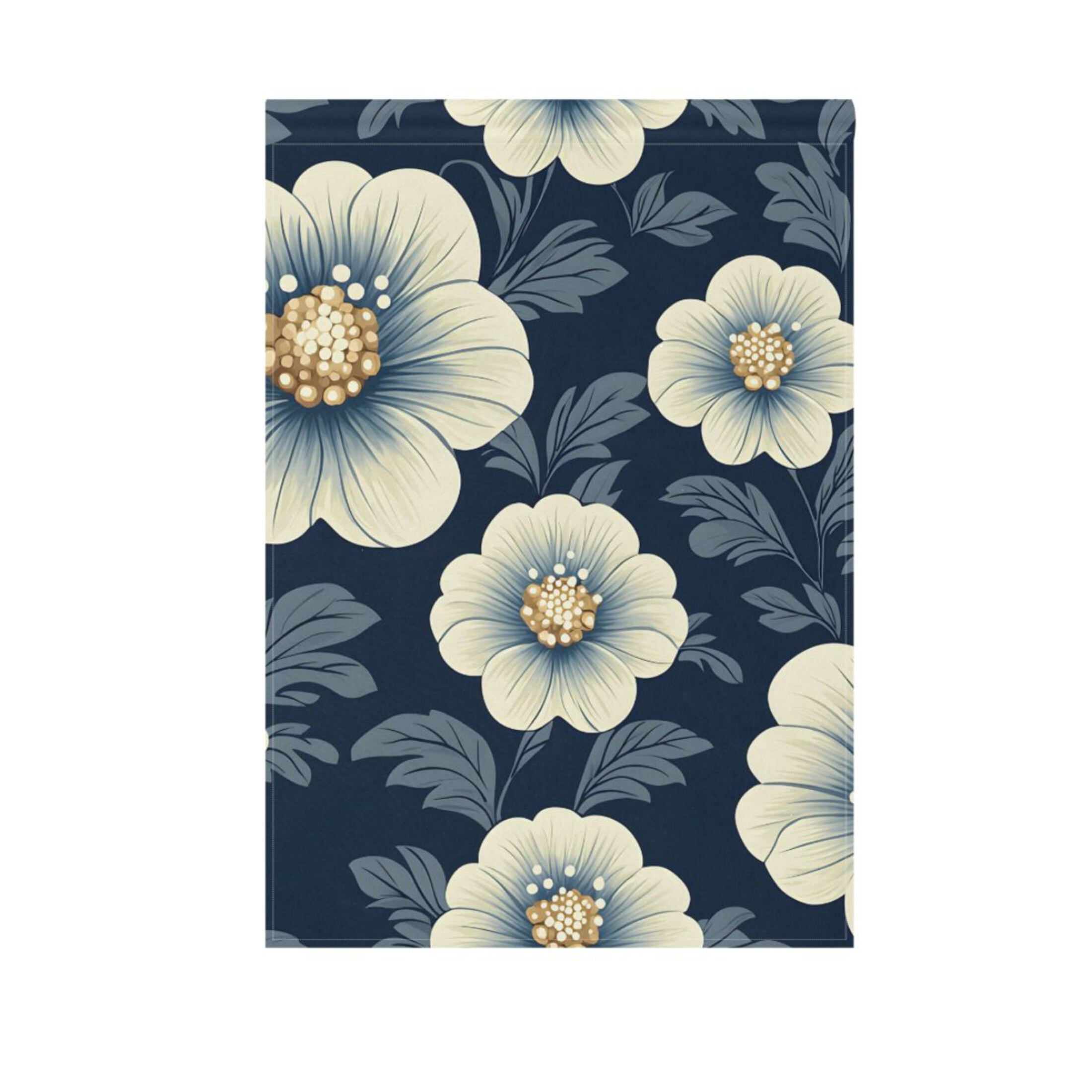 Blue White Floral Garden Flag Double Sided 12 x 18/28 x 40 Inch Yard ...