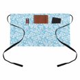 Blue White Floral Leaves Kitchen Restaurant Half Waist Apron, Leaf ...