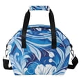 Blue White Florals Insulated Lunch Bag Reusable Quilted Lunch Box ...