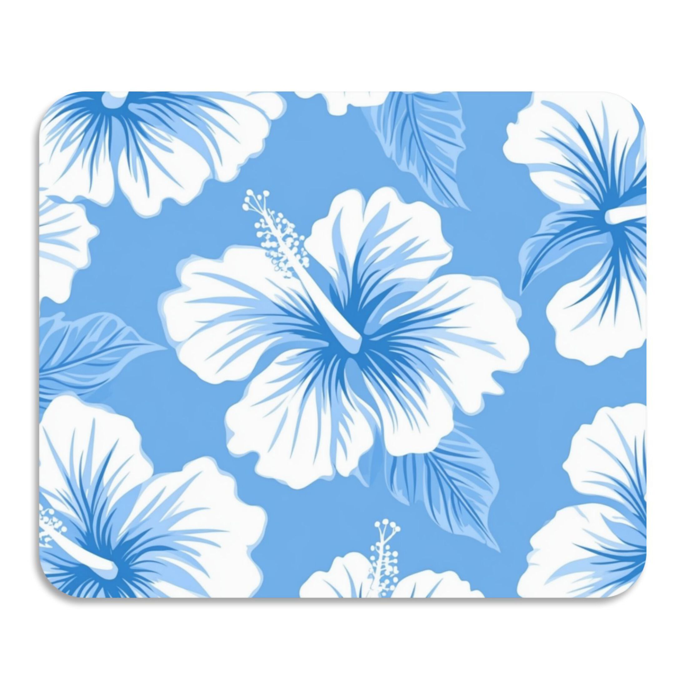 Blue White Florals Tropical Hawaii Diatomite Dish Drying Mat Drain Pad ...