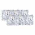 Blue White Flowers Valances for Windows, Decorative Rod Pocket Window ...