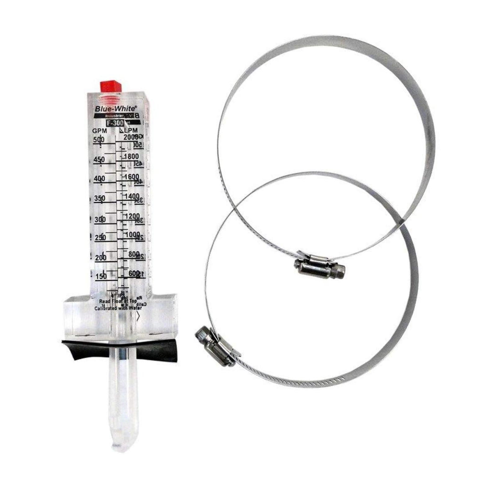 Blue-White Flowmeter for 4 in. PVC Pipe, Horizontal Installation ...