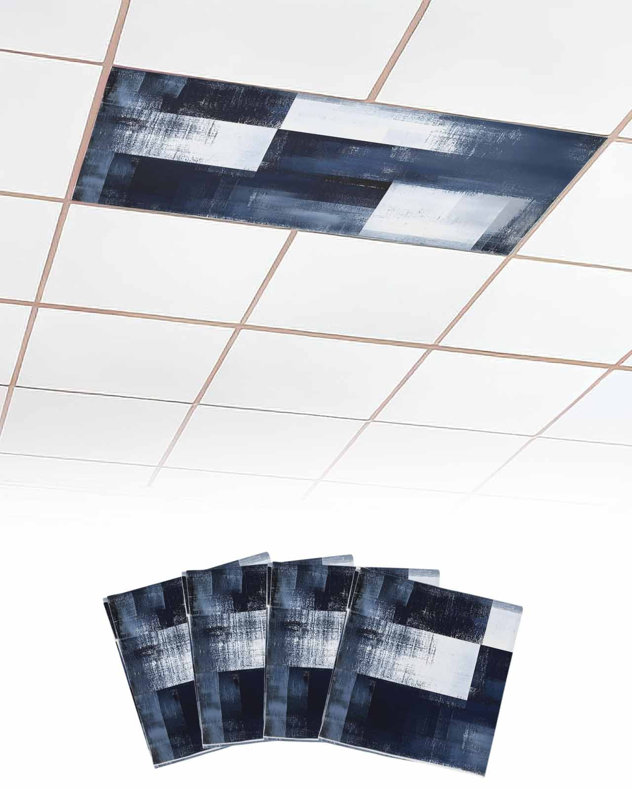 Blue White Fluorescent Light Covers for Ceiling Lights 4x2 feet,4 Pack ...