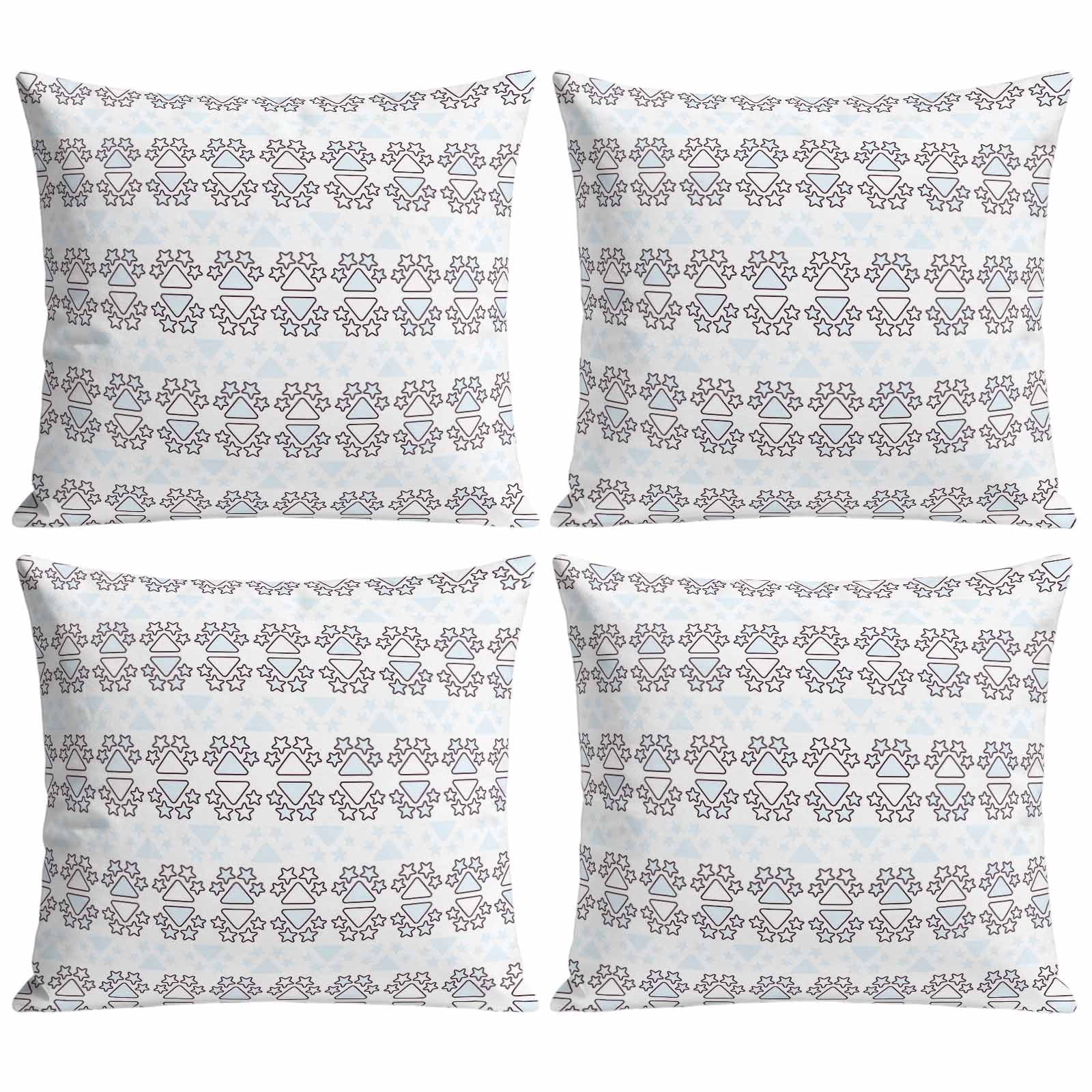 Blue White Geometric Throw Pillow Covers 18 x 18 Inch Pillow Covers Set ...