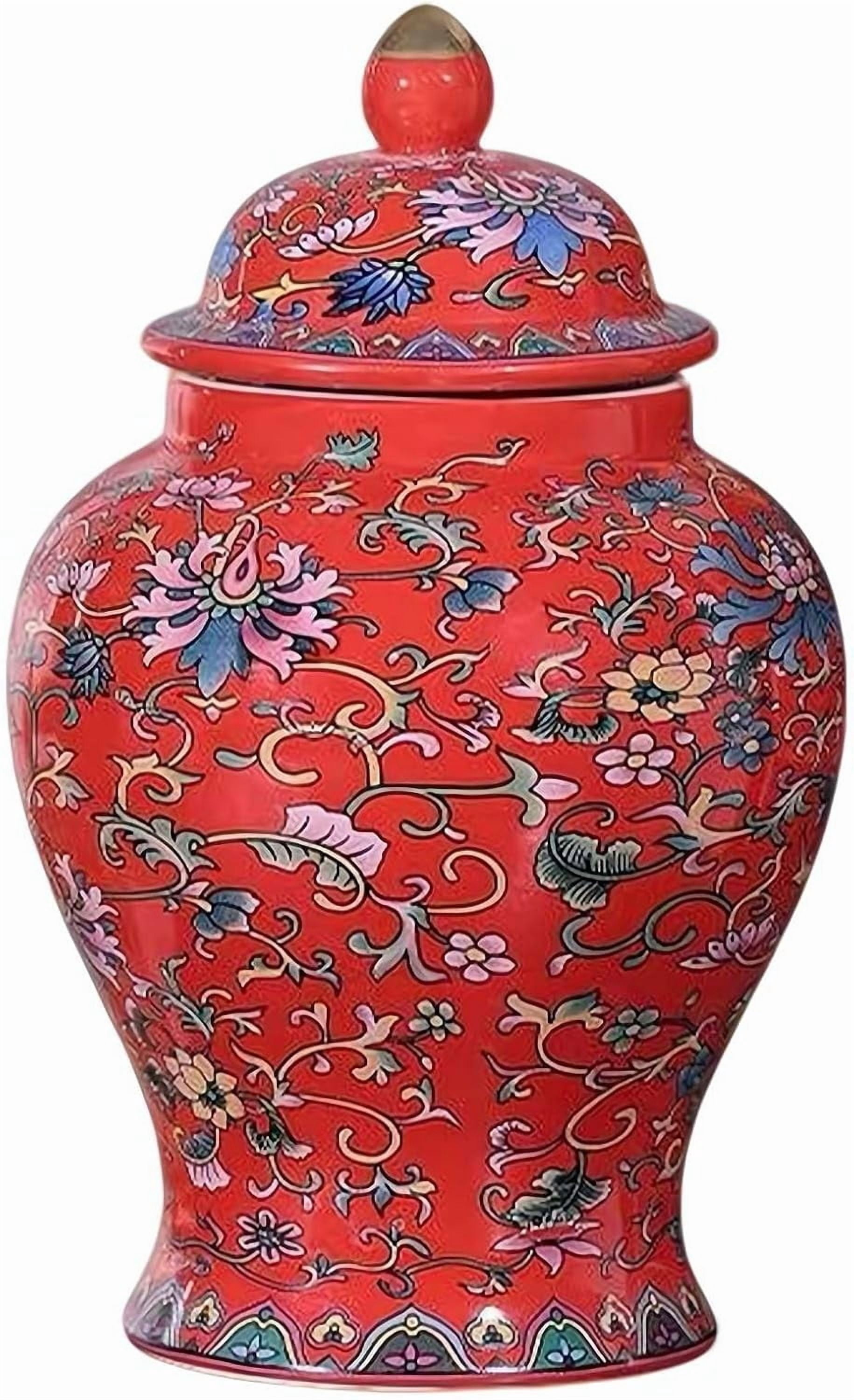 Blue and White Ginger Jar with Lid,Chinoiserie Porcelain Ginger Jars ...