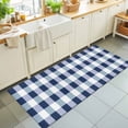 Blue White Gingham Plaid Rectangle Rug 2'x6' Nautical Checkered ...