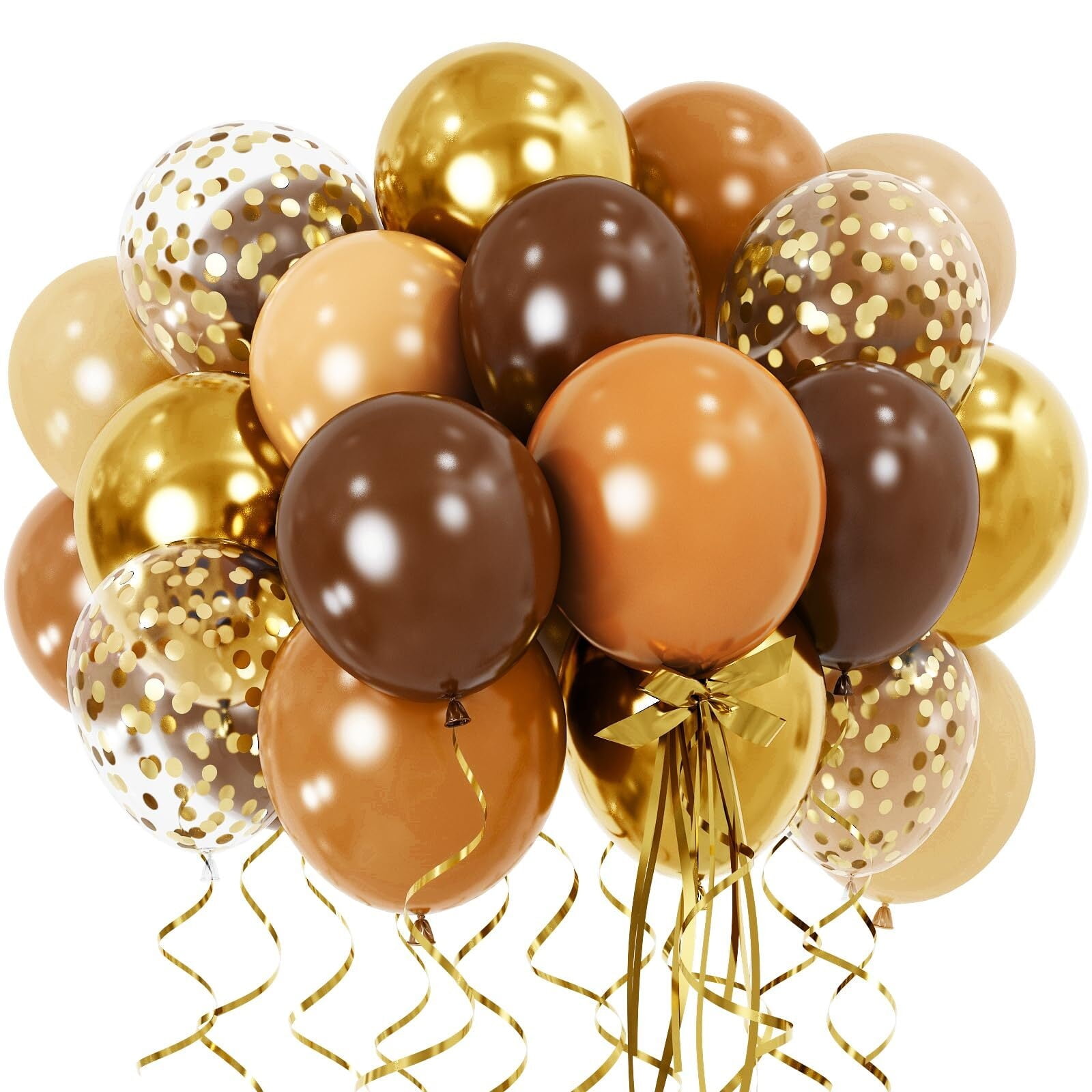 Blue White and Gold Balloons, 60 PSC Blue and White Balloons Set with Blue Gold Confetti ...