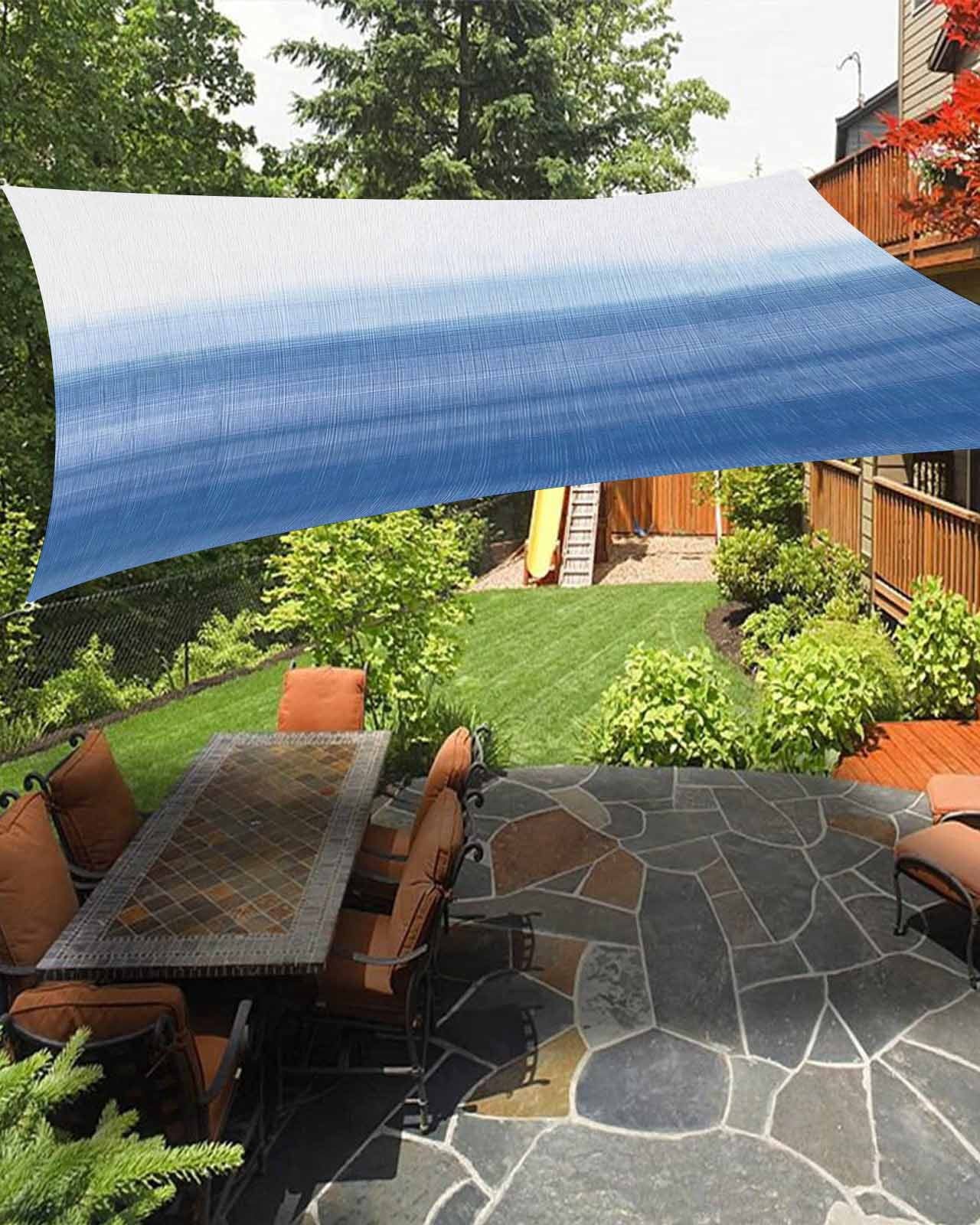 Blue White Gradient Sun Shade Sail 8'X10' Abstract Ombre Texture Modern ...