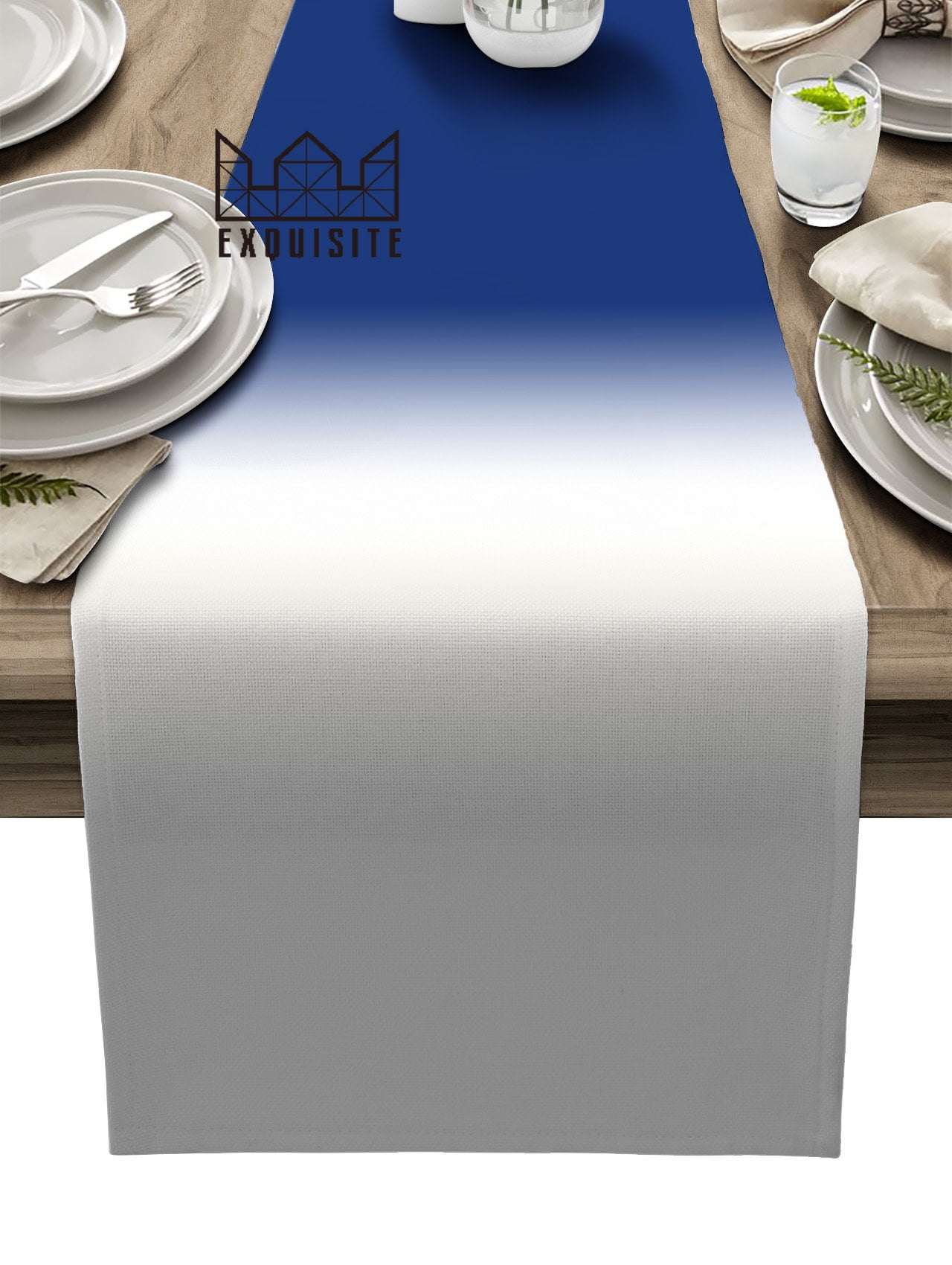 Blue White Gray Gradient Table Runner ration Home r Dinner Table ration ...