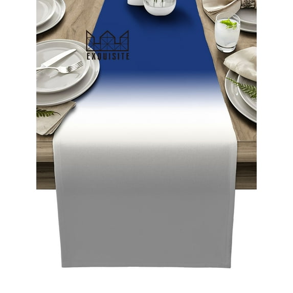 Blue White Gray Gradient Table Runner ration Home r Dinner Table ration ...