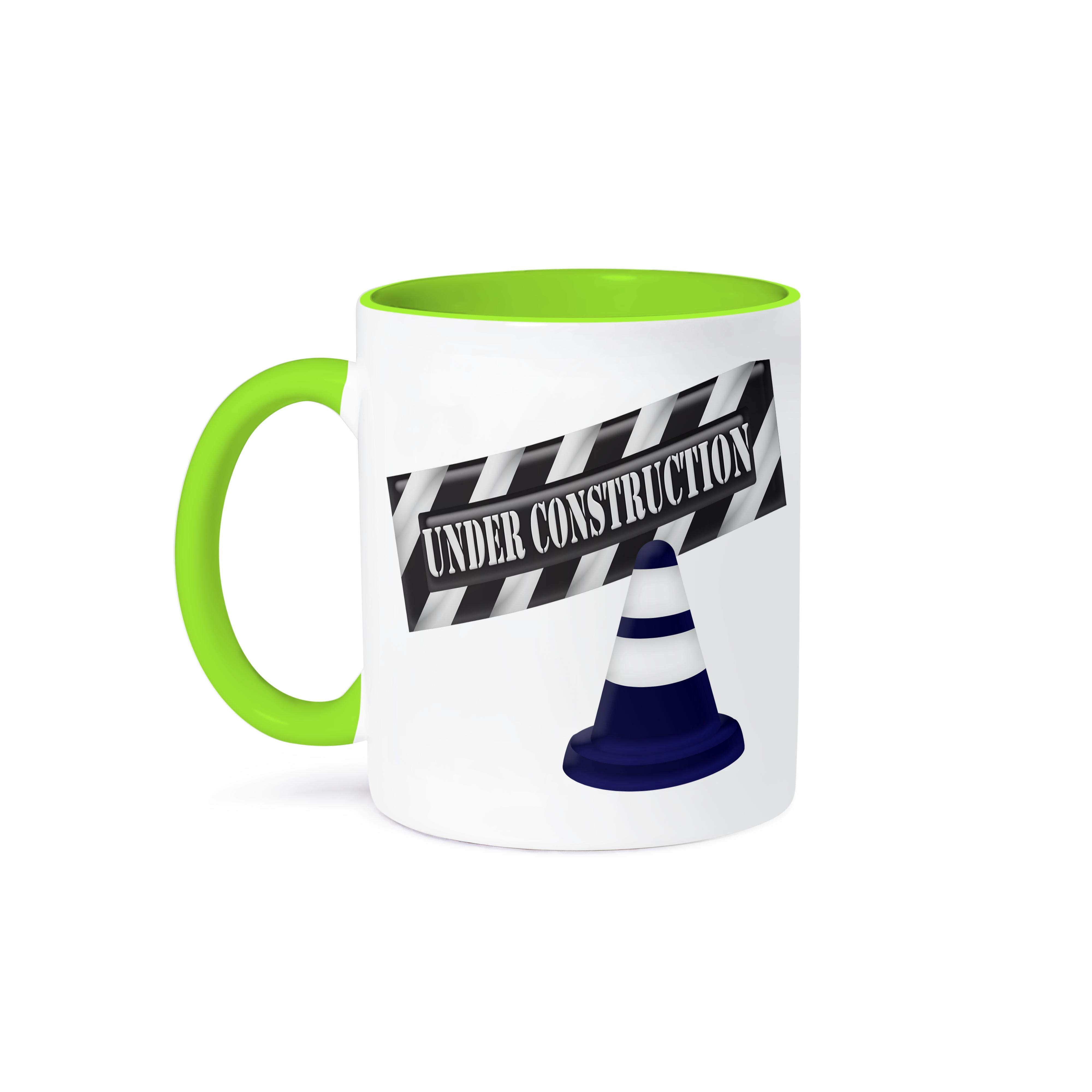 3dRose, Blue, White, Gray Under Construction Sign and Construction Cone ...