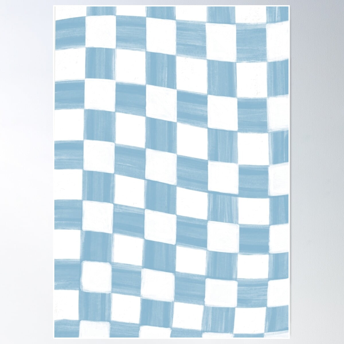 Blue & White Groovy Checkers Poster, 12x18 UNFRAMED - Walmart.com