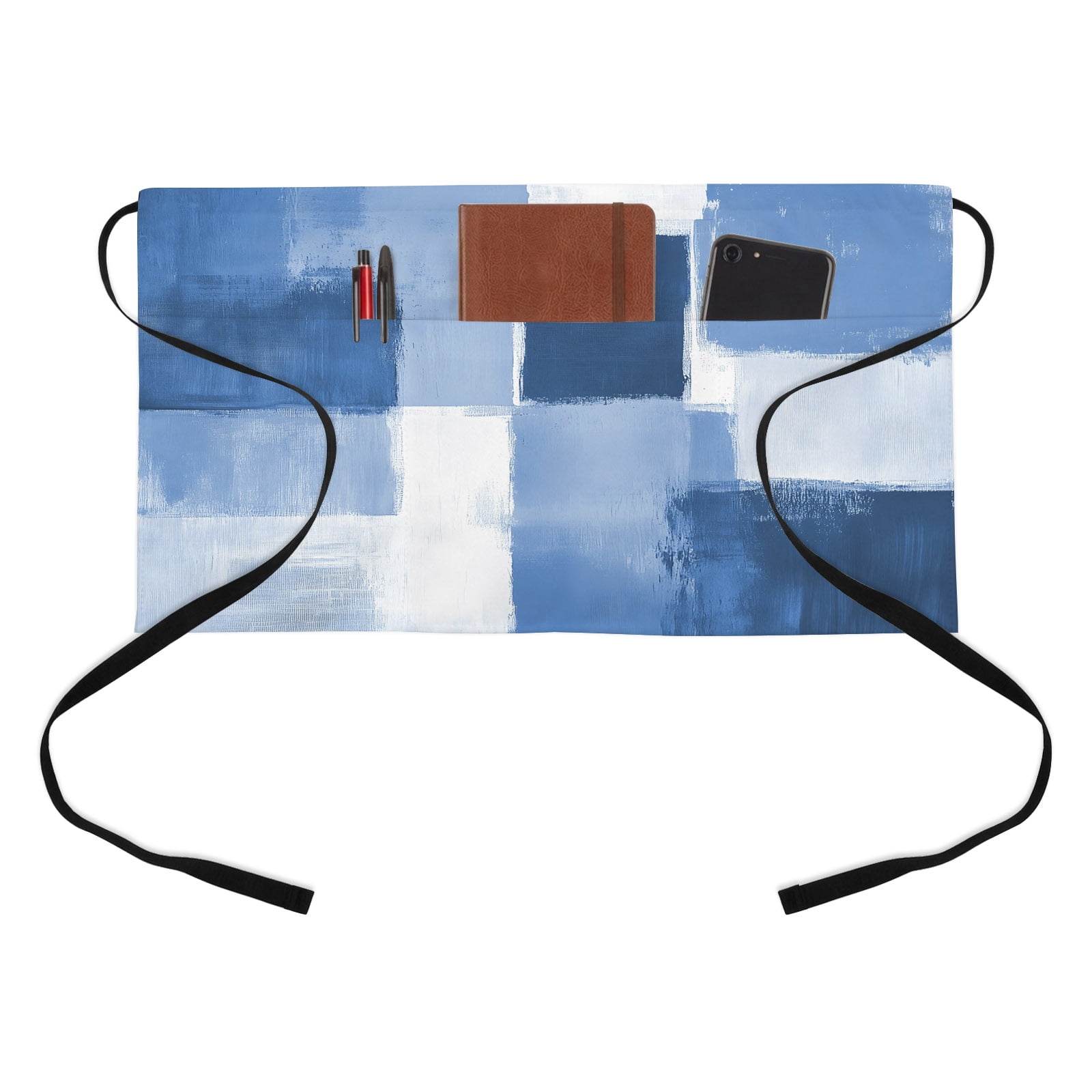 Blue White Half Waist Apron Graffiti Art Mottled Gradient Color Blocks ...
