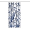 Blue White Heron Bamboo Forest Print Shower Curtain,Cloth Fabric ...
