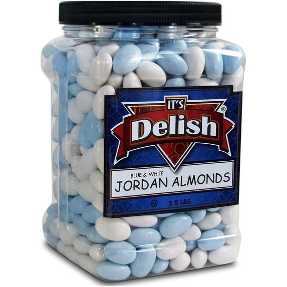 Blue and White Jordan Almonds Mix by Its Delish, 3.5 lbs Jumbo ...