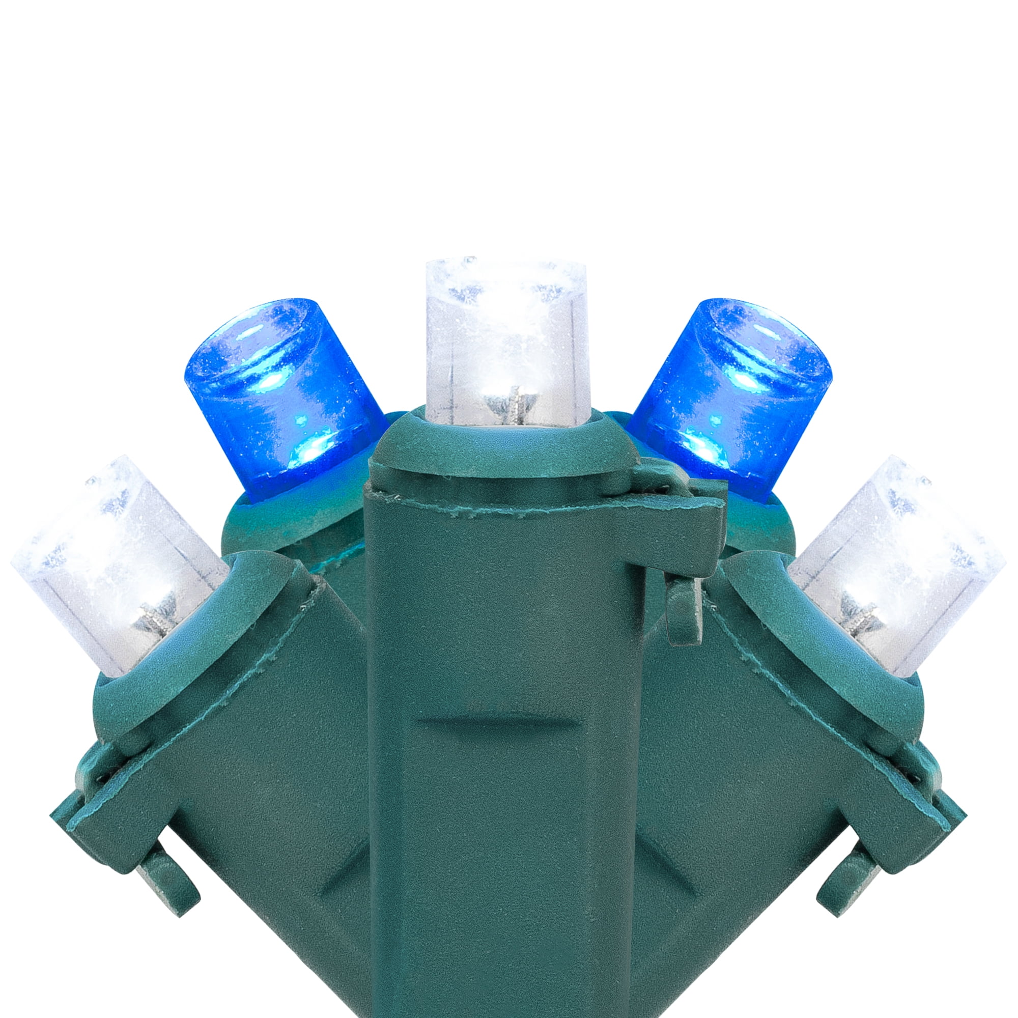 Northlight 50ct Blue and White LED Wide Angle Mini Christmas Lights, 16 ...