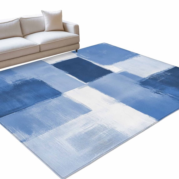 Blue White Large Area Rugs 6x9ft Graffiti Art Mottled Gradient Color ...