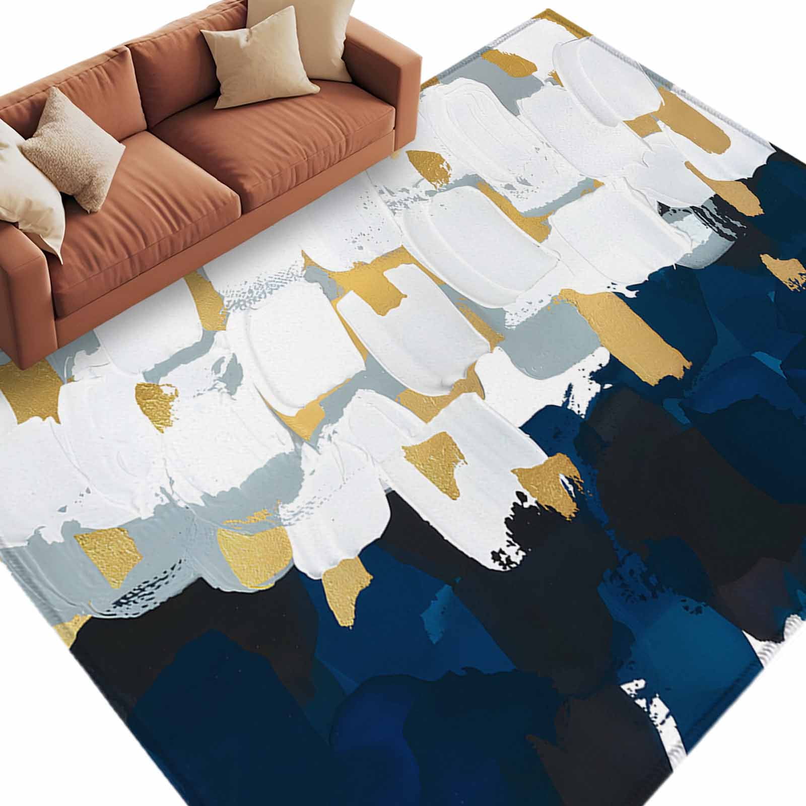 Blue White Large Area Rugs for Bedroom Living Room, Soft Non Slip ...