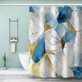 Blue and White Marble Shower Curtain Set,Modern Abstract Bath Curtain ...