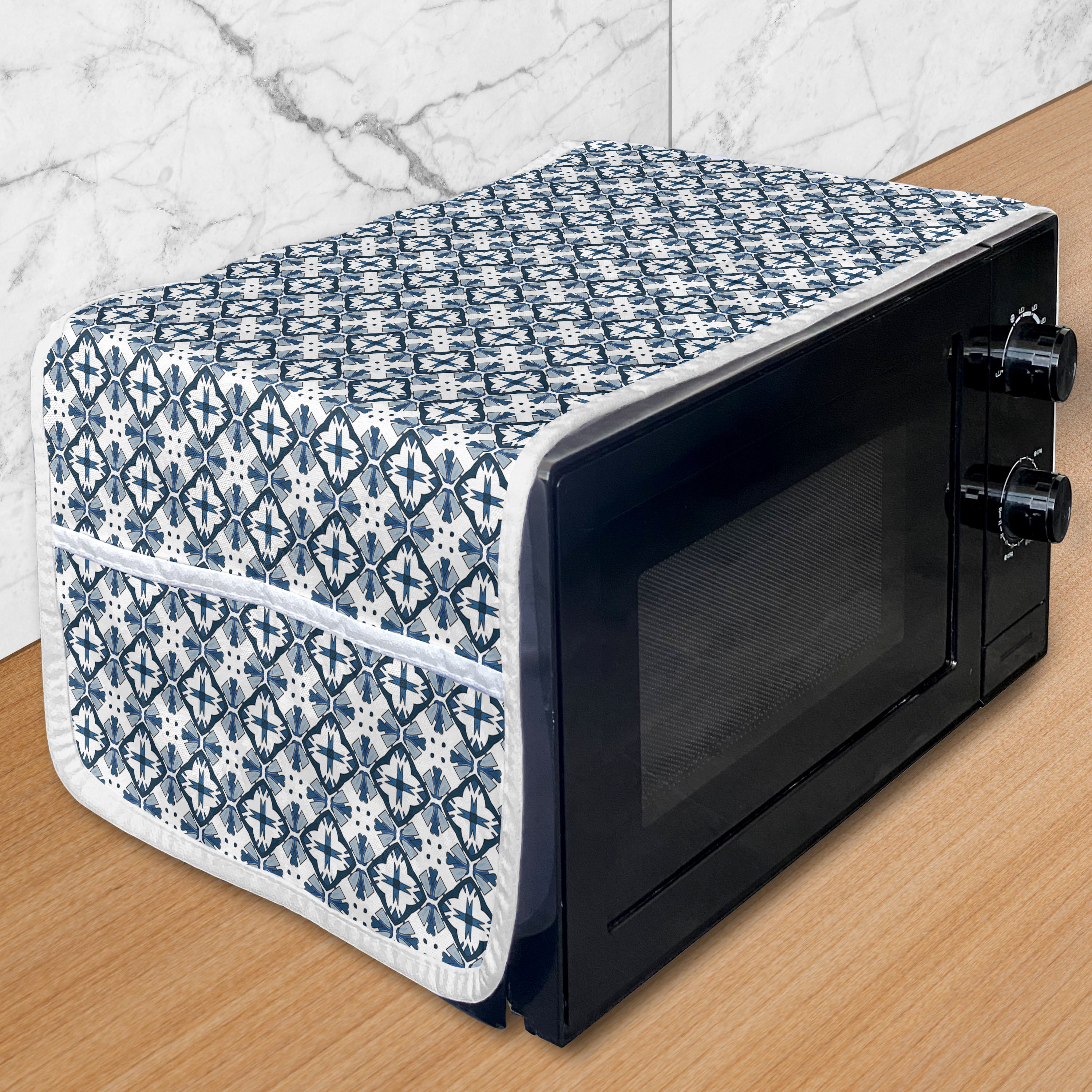 Blue and White Microwave Oven Cover, Traditional Portuguese Azulejo ...