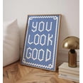 Blue White Mosaic Tile You Look Good Hexagon Bistro Poster Art ...
