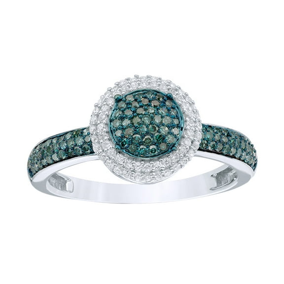 AFFY White Natural Diamond Cluster Ring In 14k Yellow Gold (0.3 Cttw ...