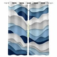 Blue White Ombre Blackout Curtains 39 Inches Long, Modern Geometric ...