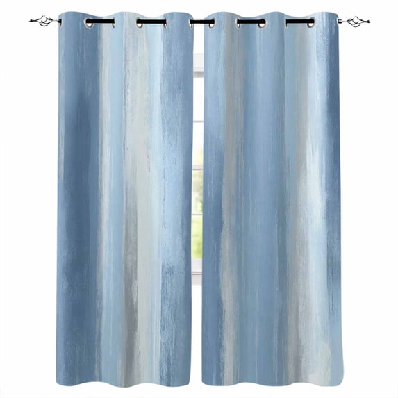 Blue White Ombre Blackout Curtains for Bedroom/Living Room, Thermal ...