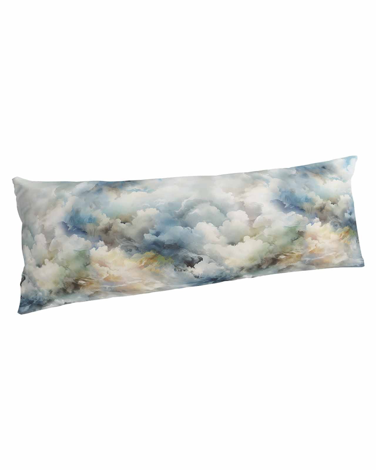 Blue White Ombre Body Pillow Covers, Watercolor Cloud Geometric ...