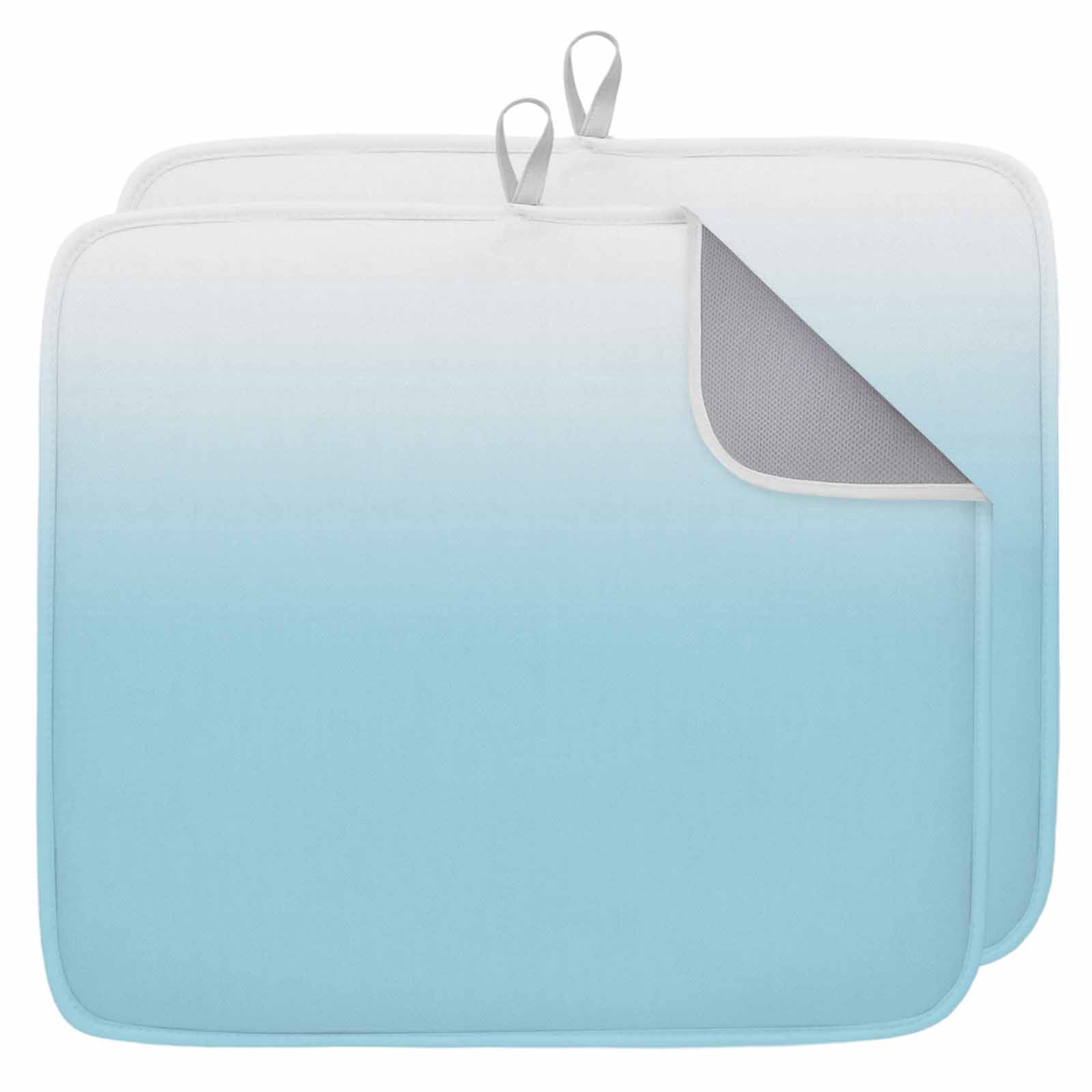 Blue White Ombre Dish Drying Mat for Kitchen Counter,Gradient Color ...