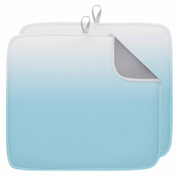 Blue White Ombre Dish Drying Mat for Kitchen Counter,Gradient Color ...