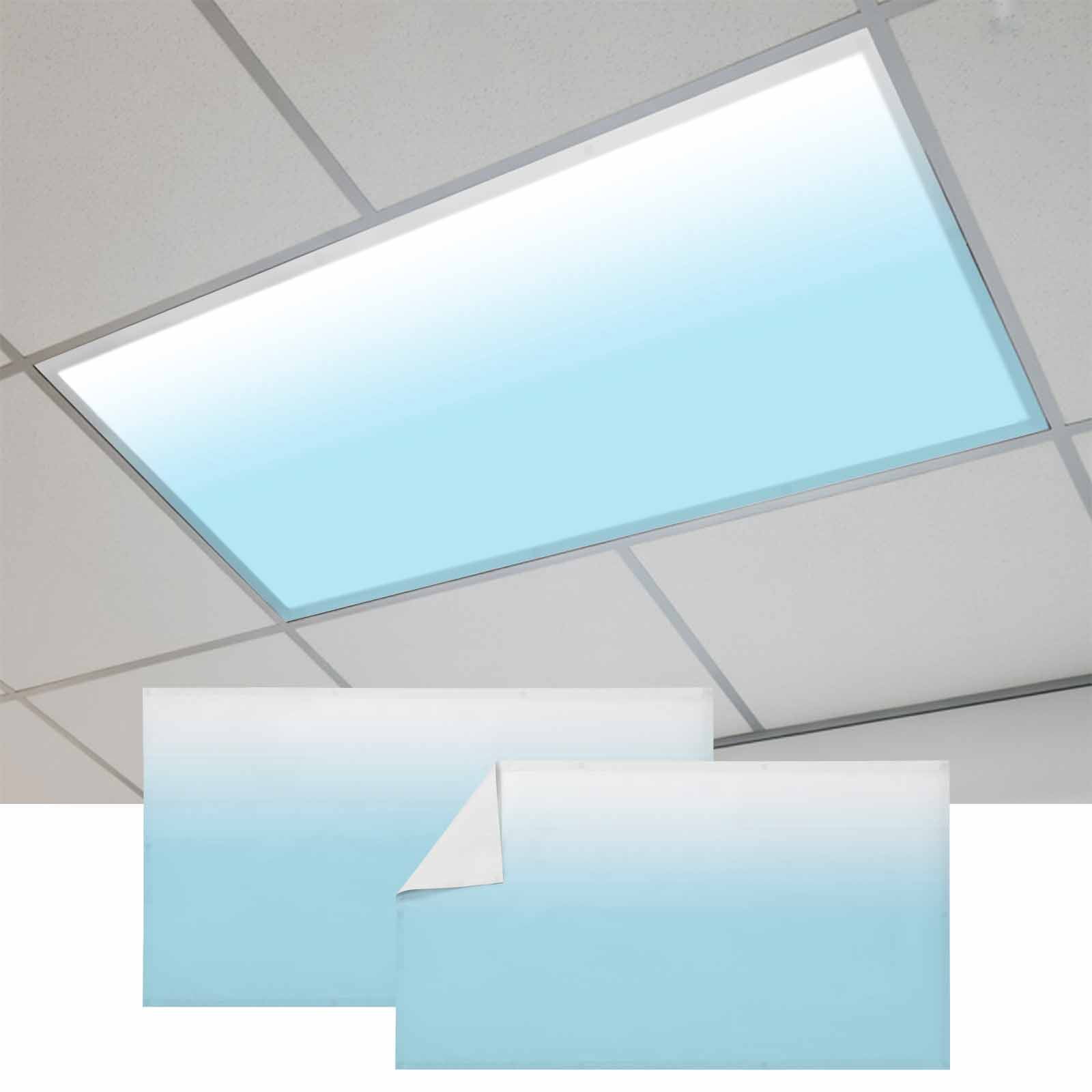 Blue White Ombre Magnetic Fluorescent Light Covers for Ceiling Lights ...
