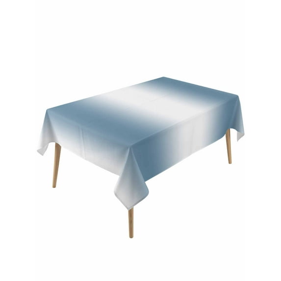 Blue White Ombre Table Cloth, Modern Abstract Art Farmhouse Gradient ...