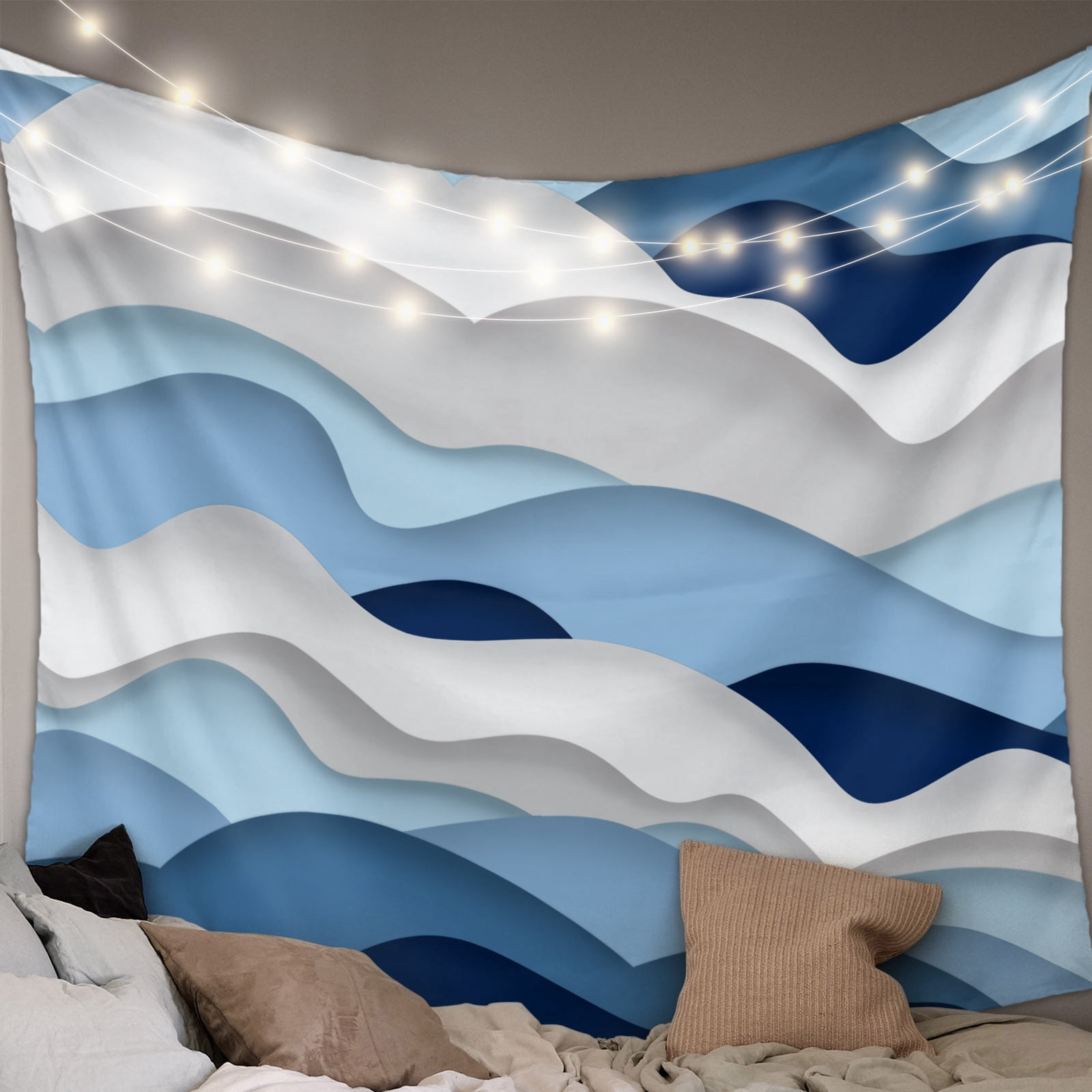 Blue White Ombre Tapestry for Bedroom Wall Hanging Tapestry, Modern ...