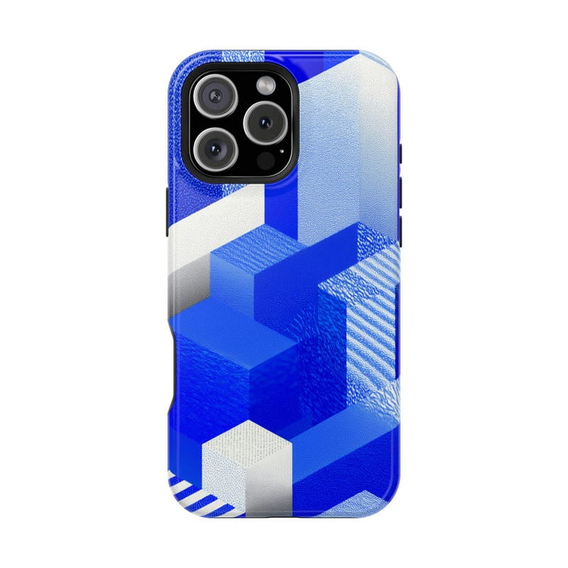 Blue & White Optical Illustration Artwork Graphic Case for iPhone 11,12 ...