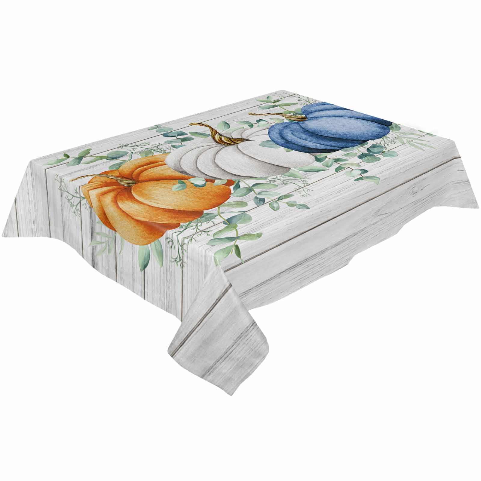 Blue White Orange Fall Rectangle Tablecloths 52x70,Thanksgiving ...