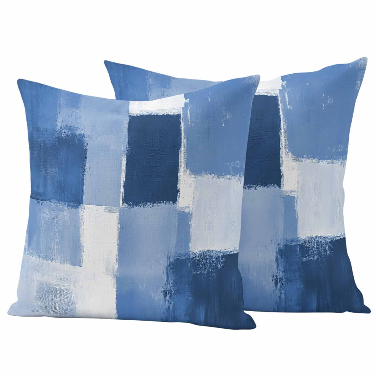 Blue White Outdoor Pillow Covers Set of 2 Graffiti Art Mottled Gradient ...