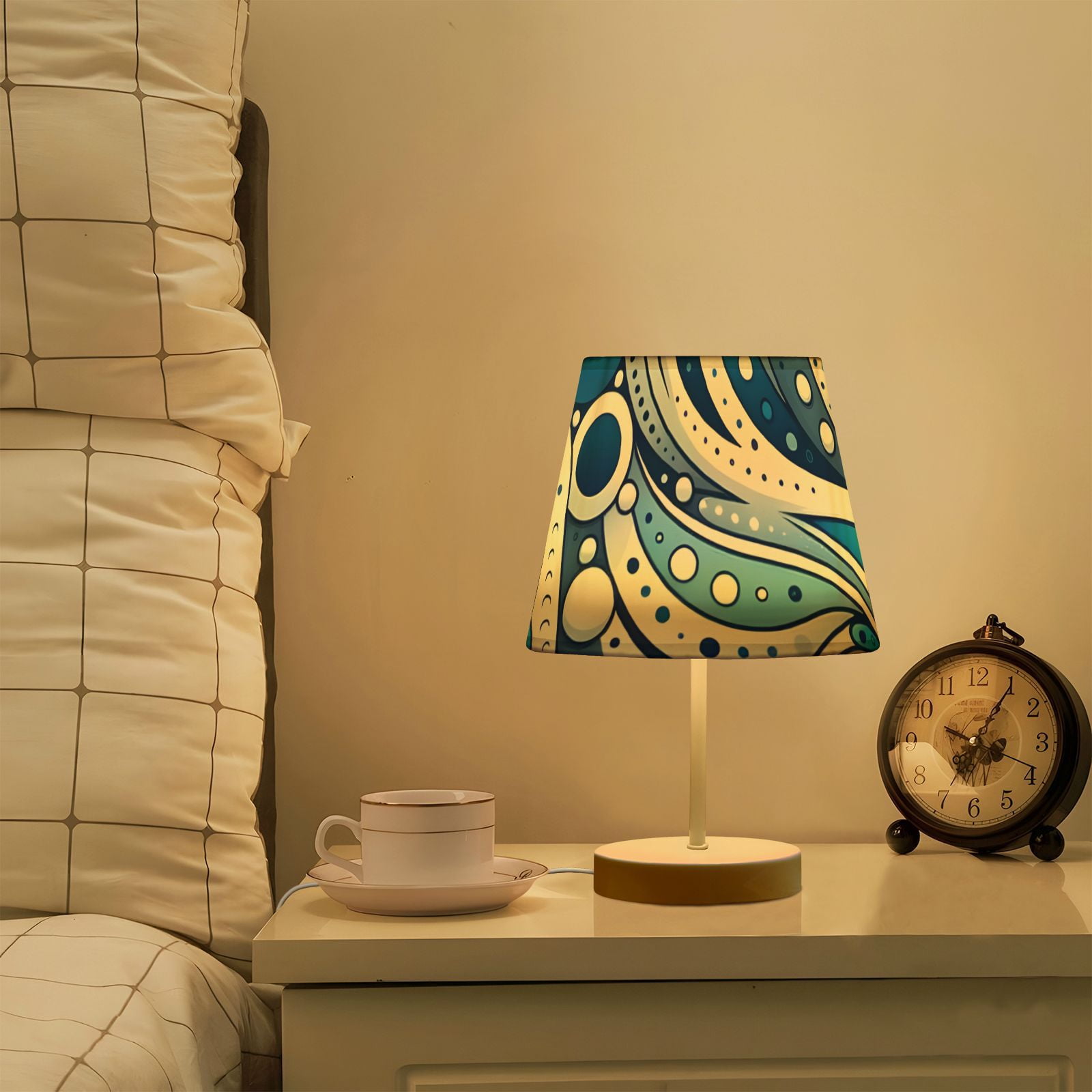 Blue White Partern LED Desk Lamp Table Lamp USB Bedside Nightstand ...