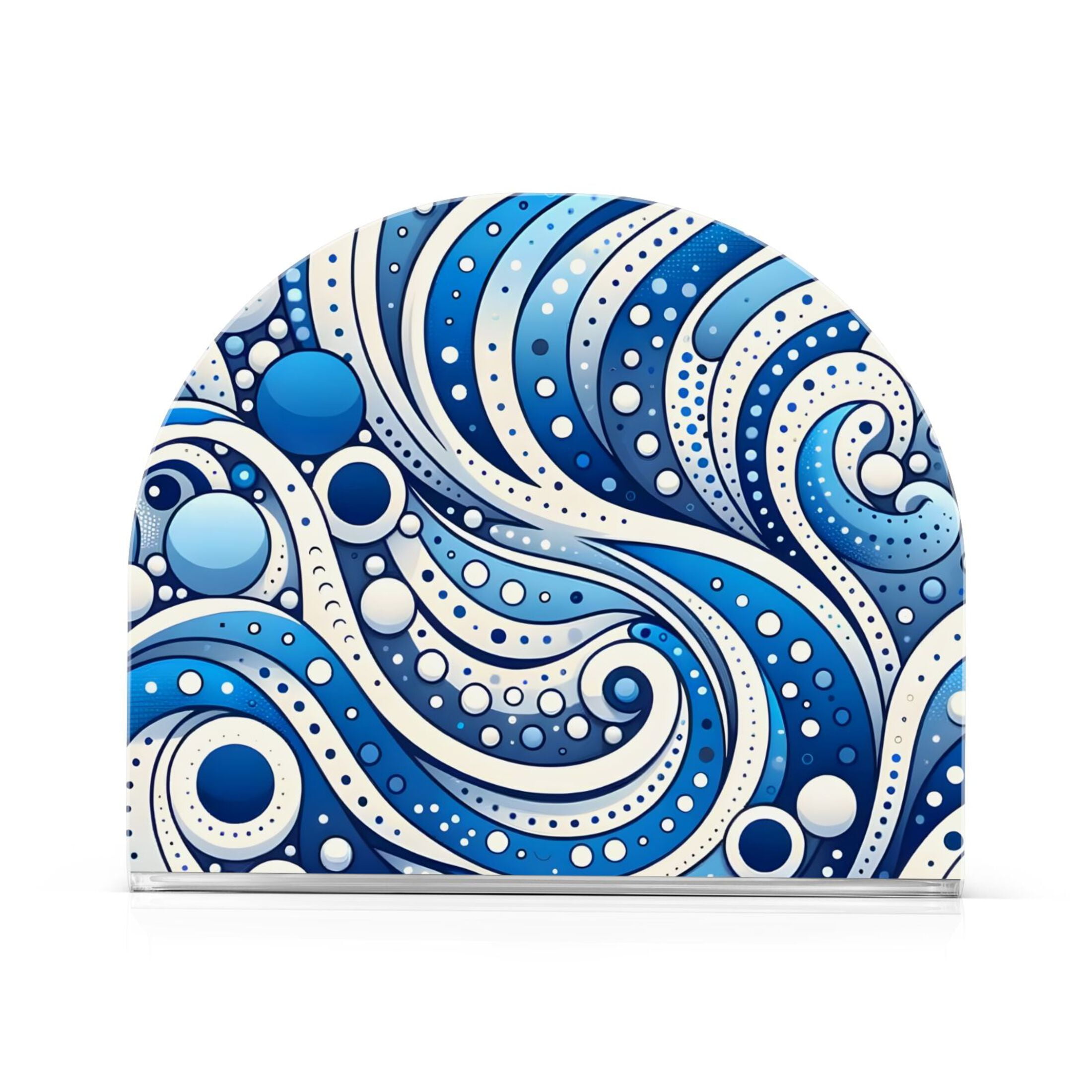 Blue White Partern Napkin Holder for Table Clear Napkin Stand Paper ...