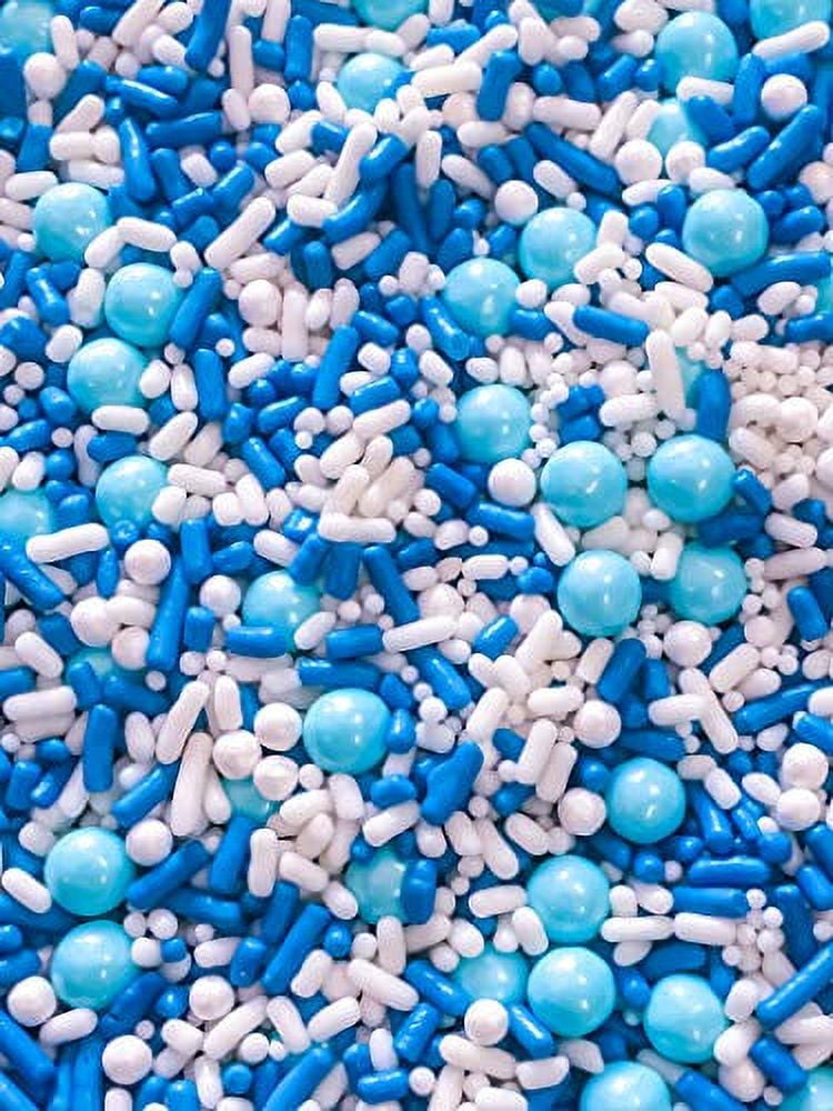 Blue and White Pearly Baby Shower Gender Reveal Edible Cake Cake Cookie ...