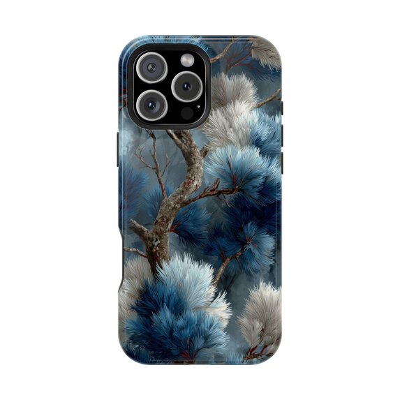 Blue White Pine Tree Branch Nature Forest Botanical Artwork Phone Case ...