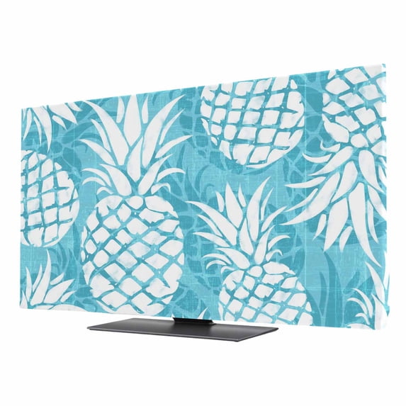 Blue White Pineapple TV Cover for 40 Inch Screen,Stretch Fabric ...