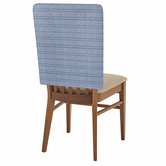 Blue White Pixels Chair Back Covers Set of 8, Modern Contemporary ...